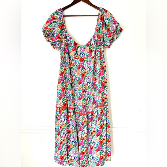 Lost + Wander | Dresses | Lost Wander Xl Multicolor Puff Sleeve Maxi ...